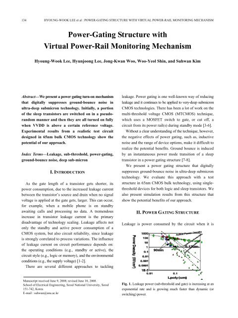 Power-Gating Structure with Virtual Power-Rail Monitoring ... - JSTS
