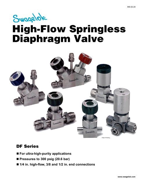 High-Flow Springless Diaphragm Valve: DF Series - Waste