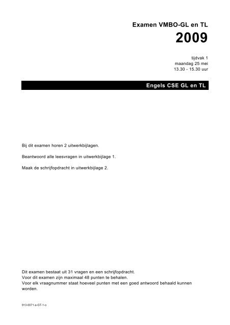 Opdracht - Examenblad.nl