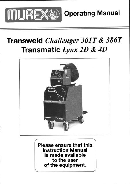 Transweld Challenger 301T & 386T / Transmatic Lynx 2D ... - Murex