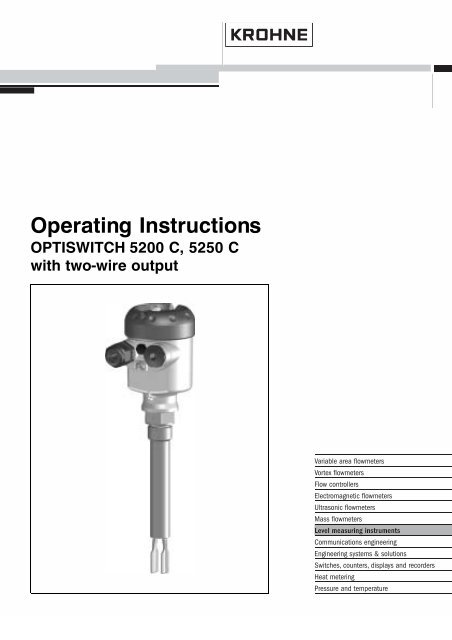 OPTISWITCH 5200C, 5250 C with two-wire output - BA ... - Fagerberg