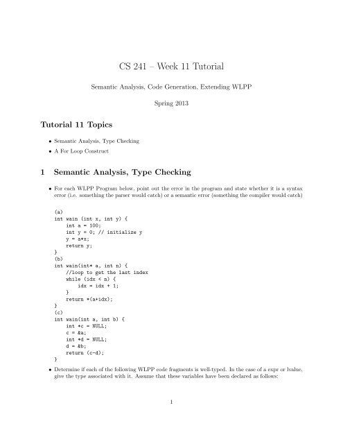 CS 241 â Week 11 Tutorial - Student.cs.uwaterloo.ca