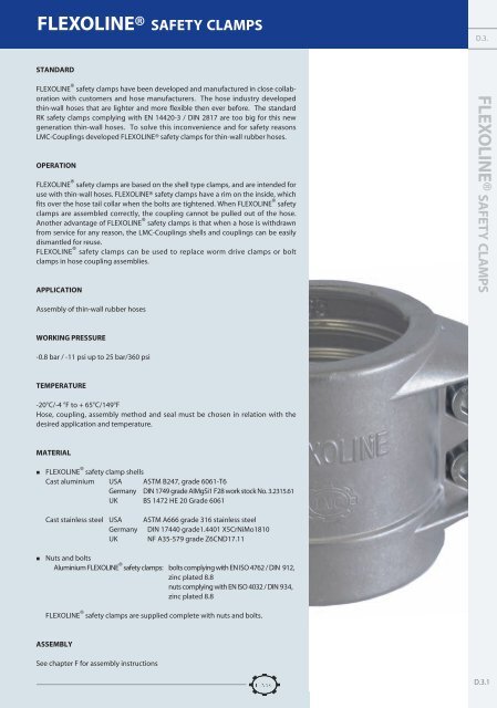 FLEXOLINE® safety clamps - LMC-Couplings