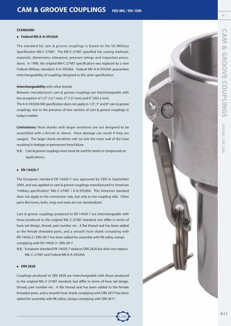 Cam & groove couplings - LMC-Couplings