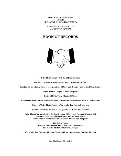 book of records - Kansas State University