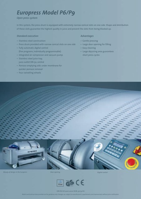 Europress Model P6/P9 - Euromachines