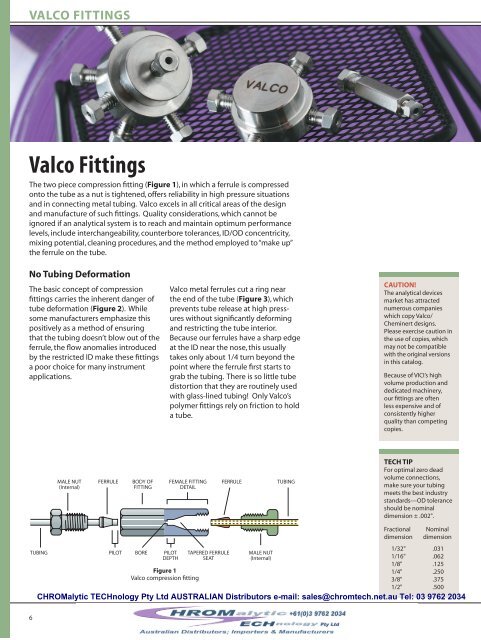 Valco Fittings - Chromalytic Technology