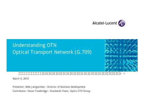 Understanding OTN Optical Transport Network (G.709) - Cvt-dallas.org