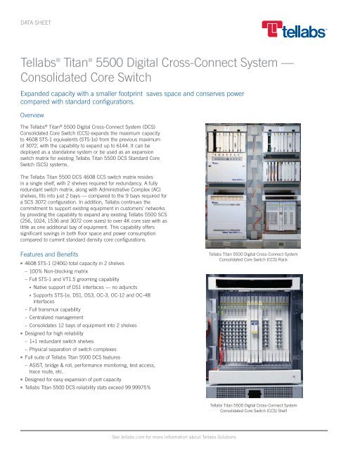 Tellabs Titan 5500 Digital Cross-Connect System - Consolidated ...