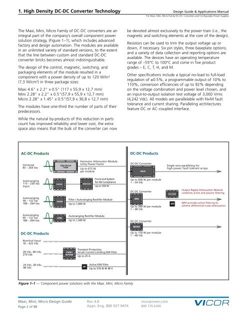 Design Guide & Applications Manual for Maxi, Mini, Micro ... - Vicor