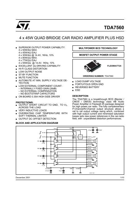 TDA7560 - Datasheet Catalog