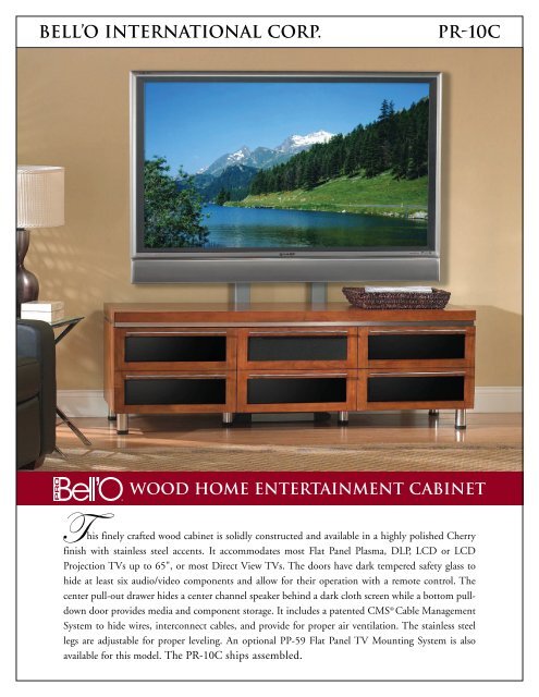 bell'o international corp. pr-10c wood home entertainment cabinet