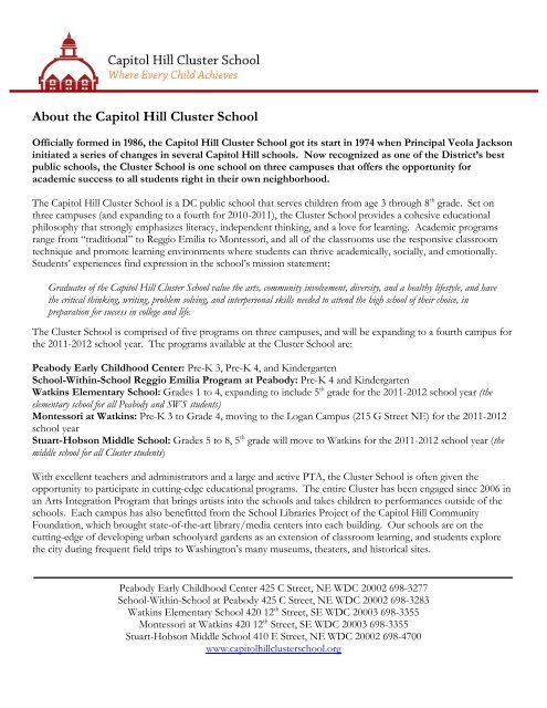 Open-House-Handouts - Capitol Hill Cluster School