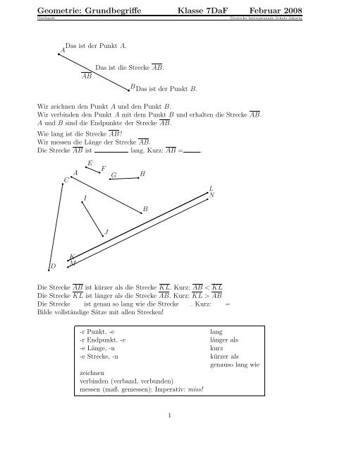 Strecken und Geraden