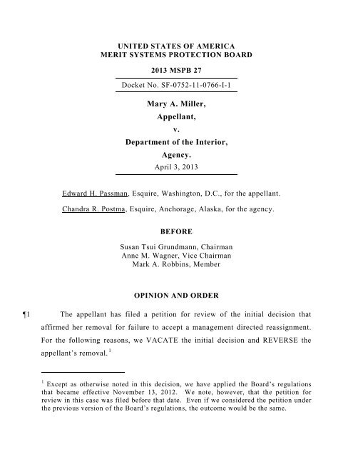 2013 MSPB 27 - Merit Systems Protection Board