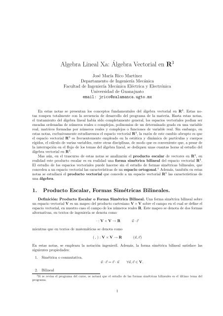 Algebra Lineal Xa:Â´Algebra Vectorial en R3