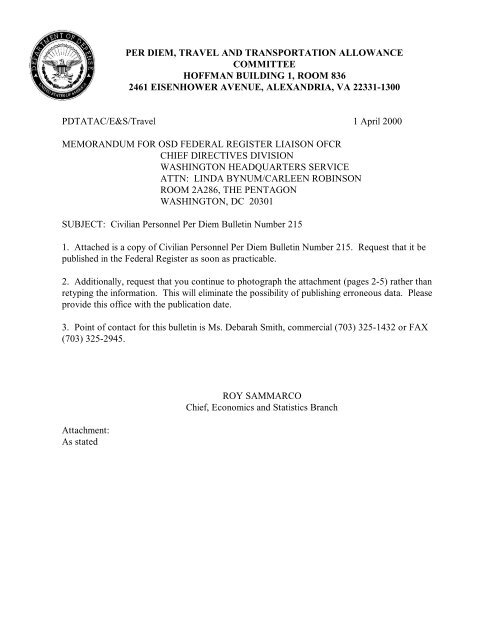 per diem, travel and transportation allowance committee hoffman ...