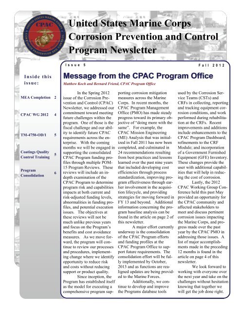 CPAC Newsletter - Marine Corps Systems Command