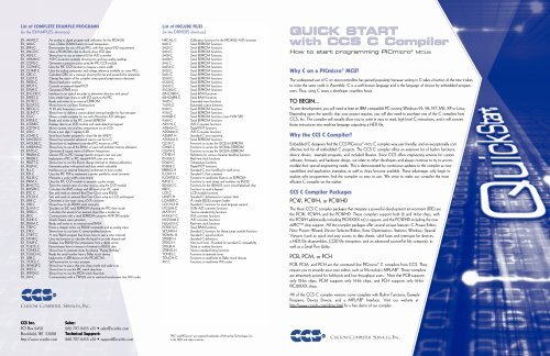 QUICK START with CCS C Compiler QUICK START with CCS C ...