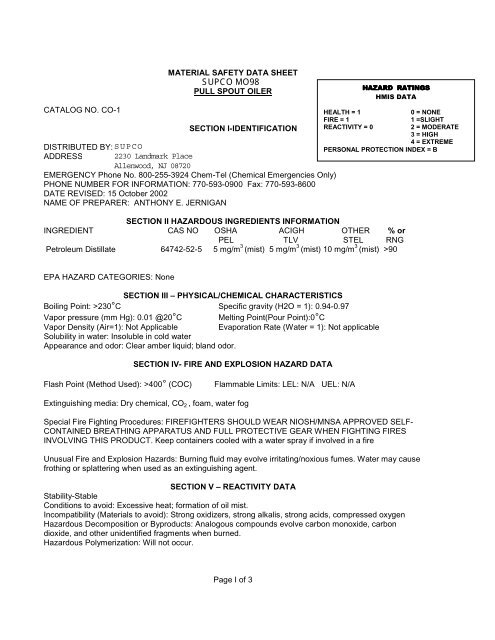 MO98 Safety Data Sheet.pmd - Supco