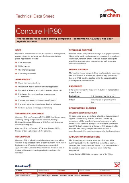 Concure HR90 TDS - Parchem