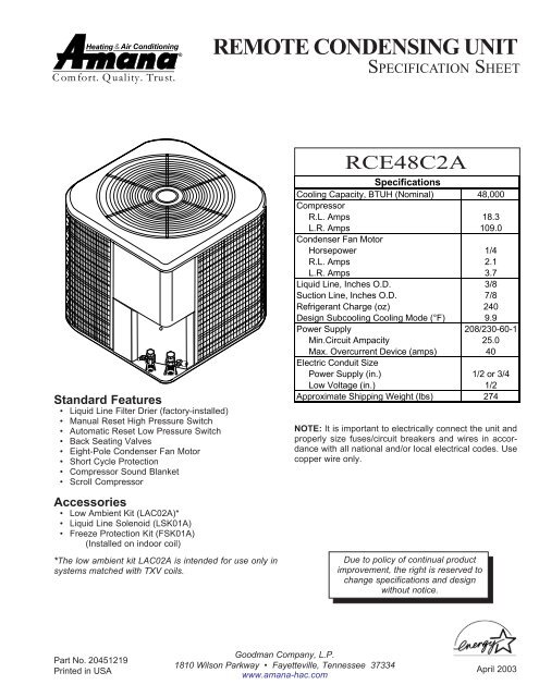 REMOTE CONDENSING UNIT