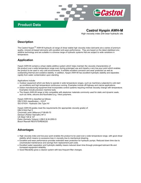 Product Data - Castrol - PDS & MSDS Search