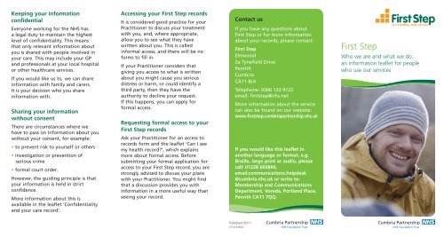 First Step - Cumbria Partnership NHS Foundation Trust