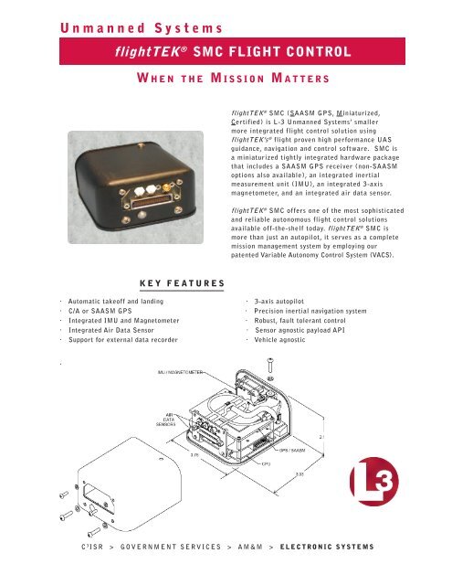 Unmanned Systems flightTEKÂ® SMC FLIGHT CONTROL - L-3 ...