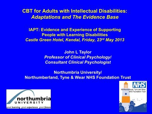 CBT IAPT evidence base John Taylor - Cumbria Partnership NHS ...