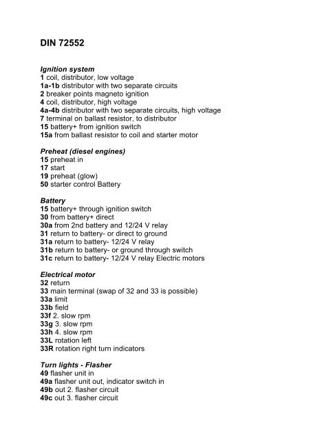 DIN 72552 - Equipment