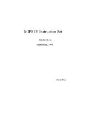 MIPS32 Instruction Set Quick Reference - MIPS Technologies, Inc.