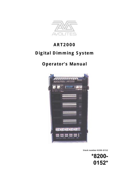 Art 2000 dimmer manual - Avolites