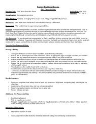 Family Building Blocks Job Description