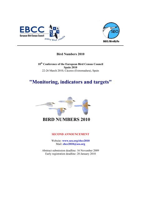 "Monitoring, indicators and targets" - SEO/BirdLife