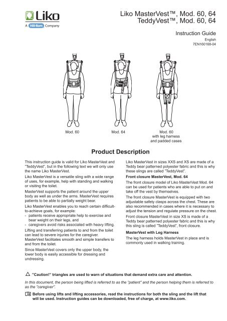 MasterVest, TeddyVest Instruction Guide EN - Liko