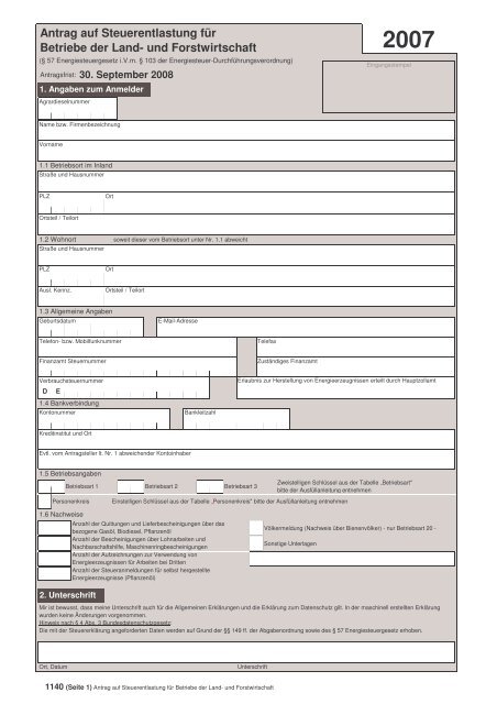 Vereinfachter antrag auf steuerentlastung für betriebe der land und forstwirtschaft 2018 | Die ...