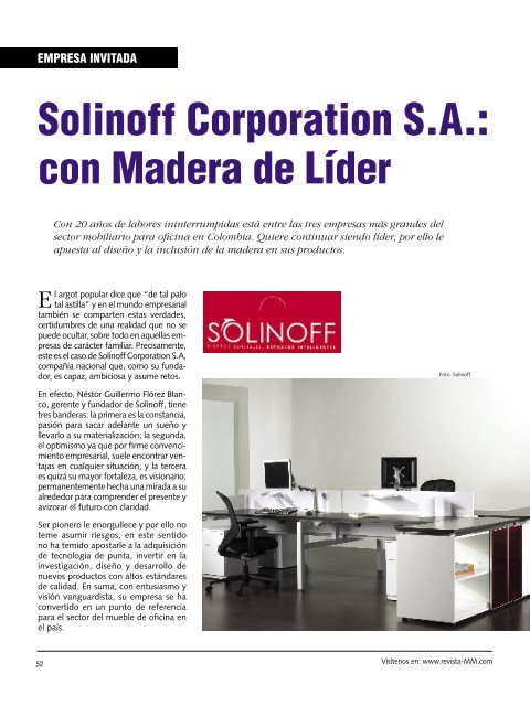 Solinoff Corporation S.A.: con Madera de LÃ­der - Revista El Mueble y ...