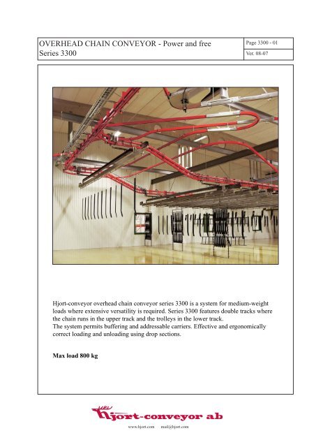 OVERHEAD CHAIN CONVEYOR - Power and ... - Hjort-conveyor AB