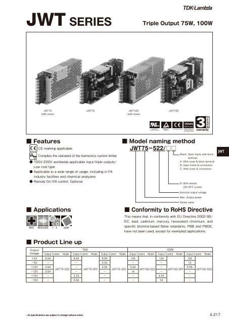 JWT SERIES - TDK-Lambda