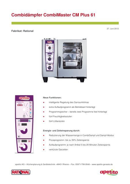 CombiMaster CM Plus 61 - apetito