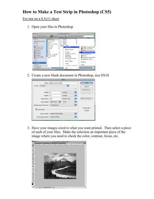 How to Make a Test Strip in Photoshop (CS5)