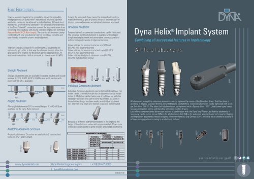 Dyna Helix® Implant System - Dyna Dental