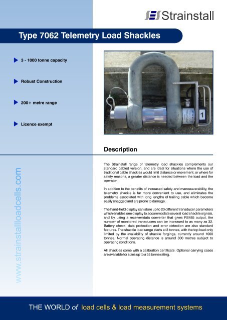Load Shackles - Telemetry - Type 7062.cdr - Strainstall UK
