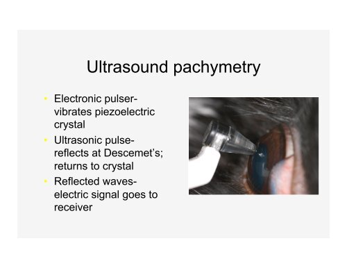 Ultrasound pachymetry