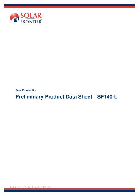 Preliminary Product Data Sheet SF140-L - Albatech