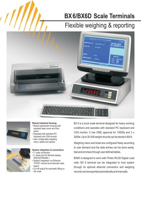BX6/BX6D Scale Terminals Flexible weighing & reporting
