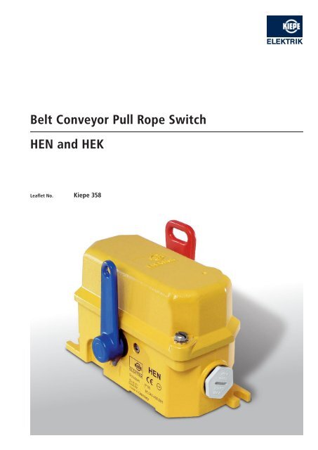 Belt Conveyor Pull Rope Switch HEN - Rfe.ie