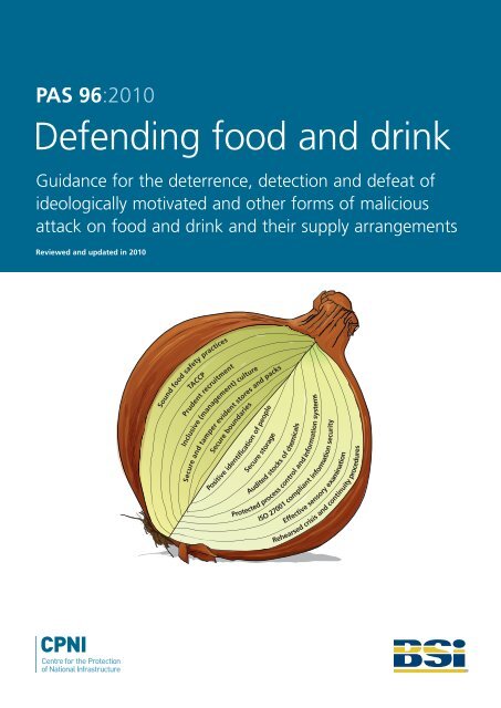 PAS 96: 2010 - Defending food and drink - CPNI