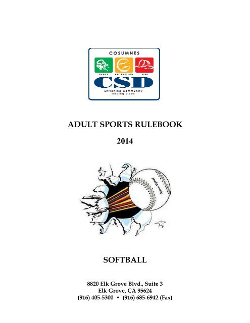 Adult Softball Rules - Cosumnes Community Services District